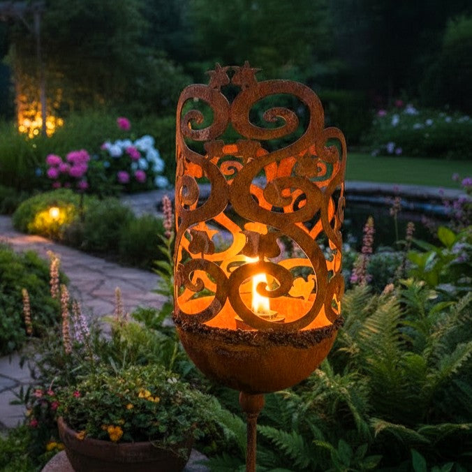 Gartenfackel Metall Rost
