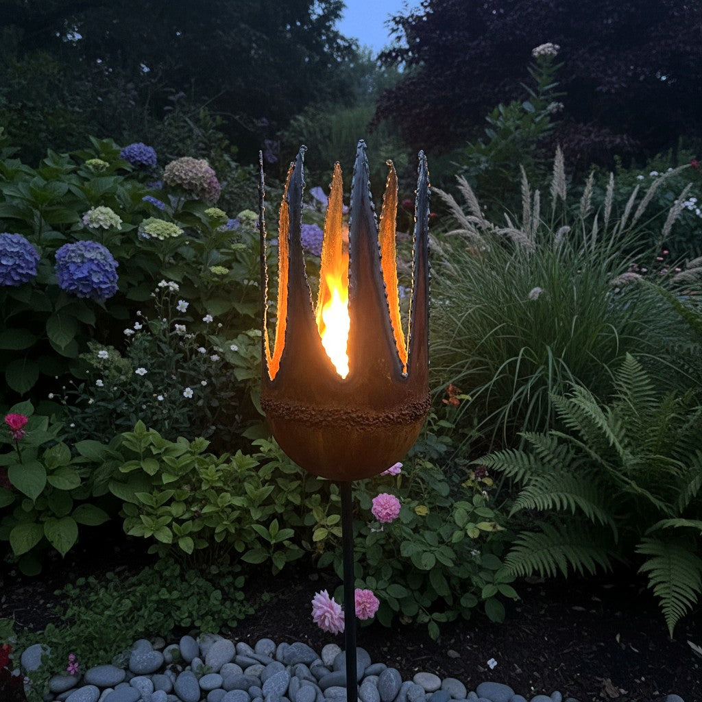 Fackel „Flamme” – Gartenfackel aus Stahl mit echtem Rosteffekt | Garten ...